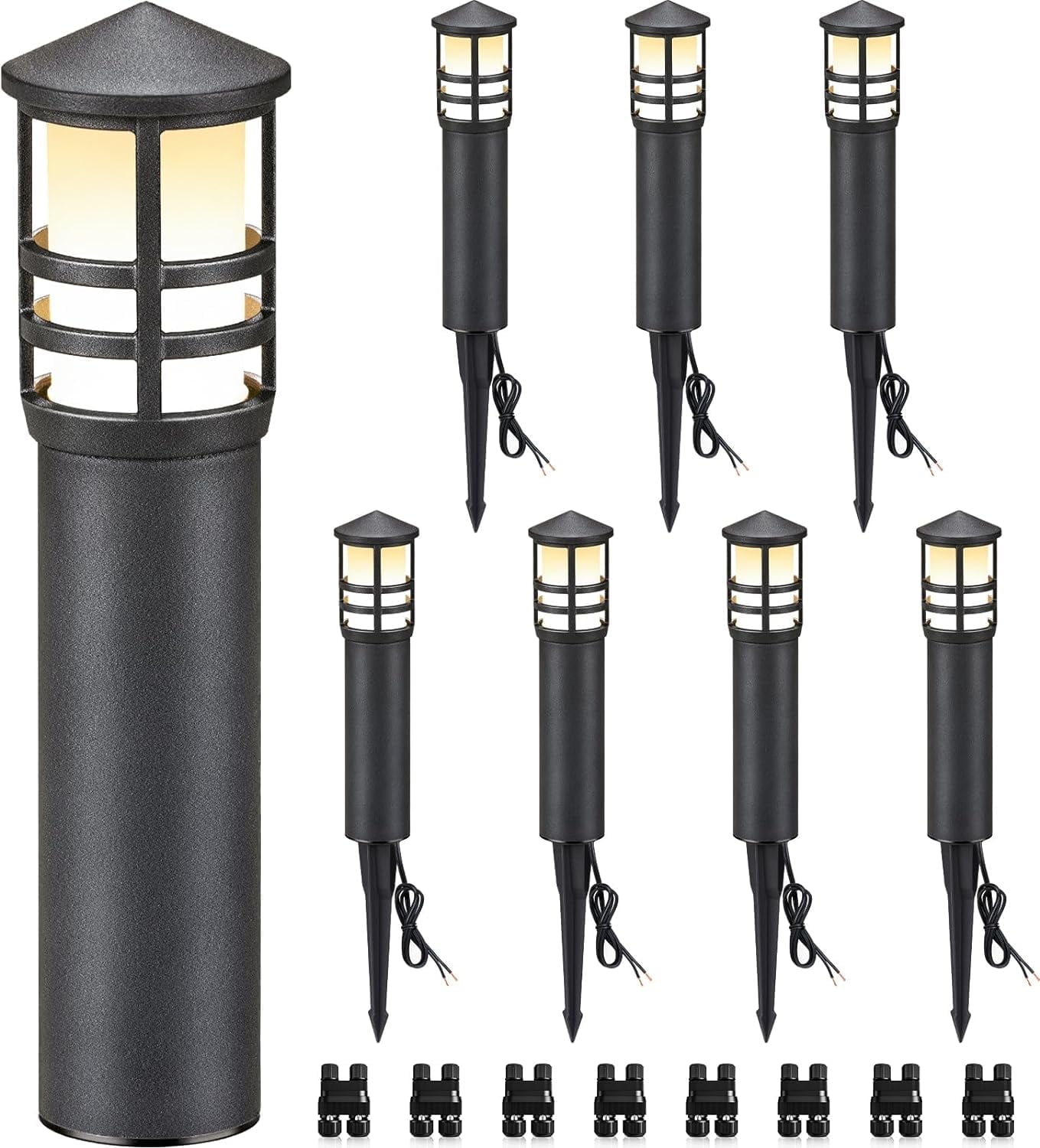 SUNVIE 8-Pack Low Voltage Pathway Lights 3W LED Landscape Lighting for ...
