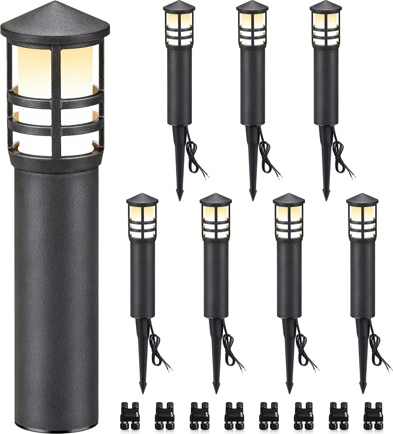 SUNVIE 8-Pack Low Voltage Pathway Lights 3W LED Landscape Lighting ...