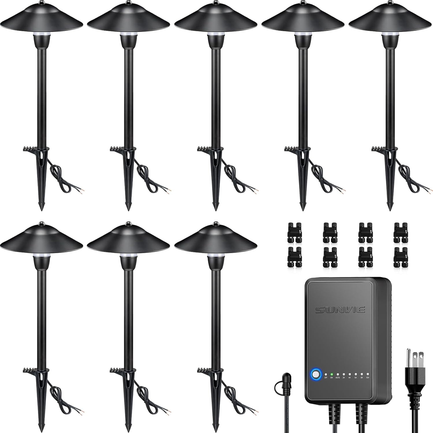 SUNVIE Low Voltage Landscape Lighting with 60W Transformer LED Outdoor ...