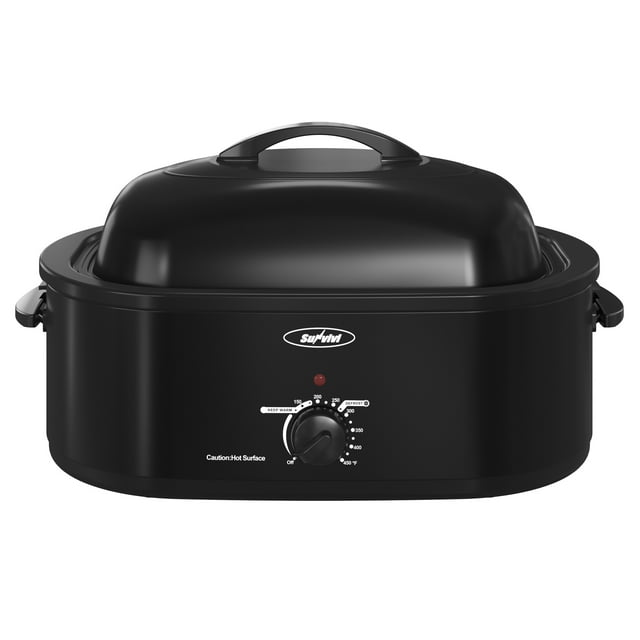 SUNVIVI 18 Quart Turkey Electric Roaster Oven with Self-Basting Lid ...
