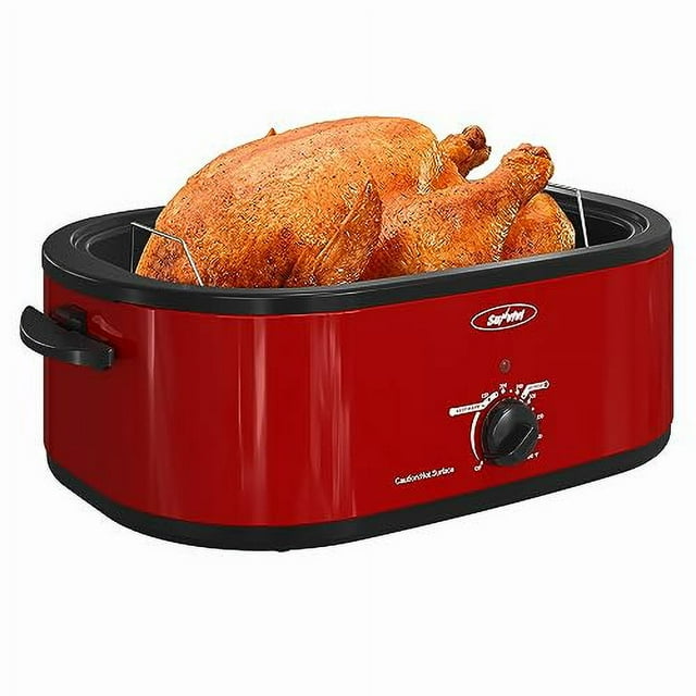 SUNVIVI 18 Quart Turkey Electric Roaster Oven with Self-Basting Lid ...
