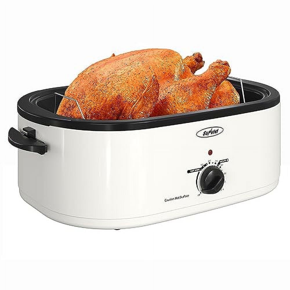 SUNVIVI 18 Quart Turkey Electric Roaster Oven with Self-Basting Lid ...