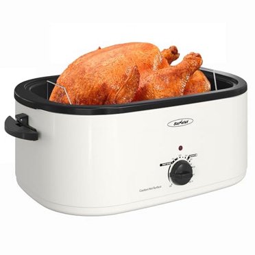 SUNVIVI 18 Quart Turkey Electric Roaster Oven with Self-Basting Lid ...