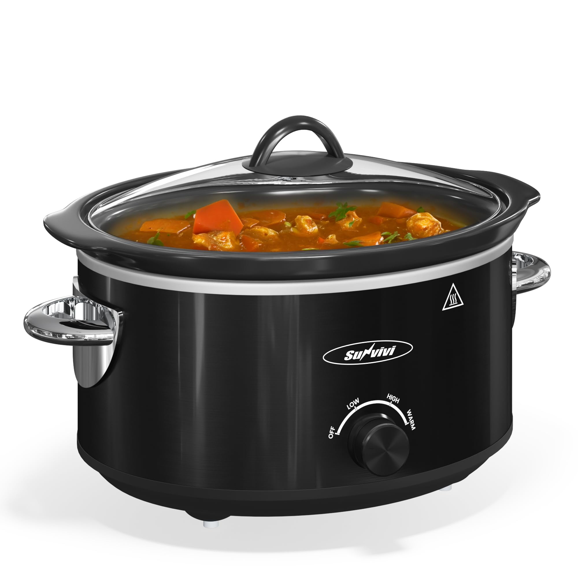 SUNVIVI Small Slow Cooker 4QT, Mini Food Warmer with 3 Heating Settings ...