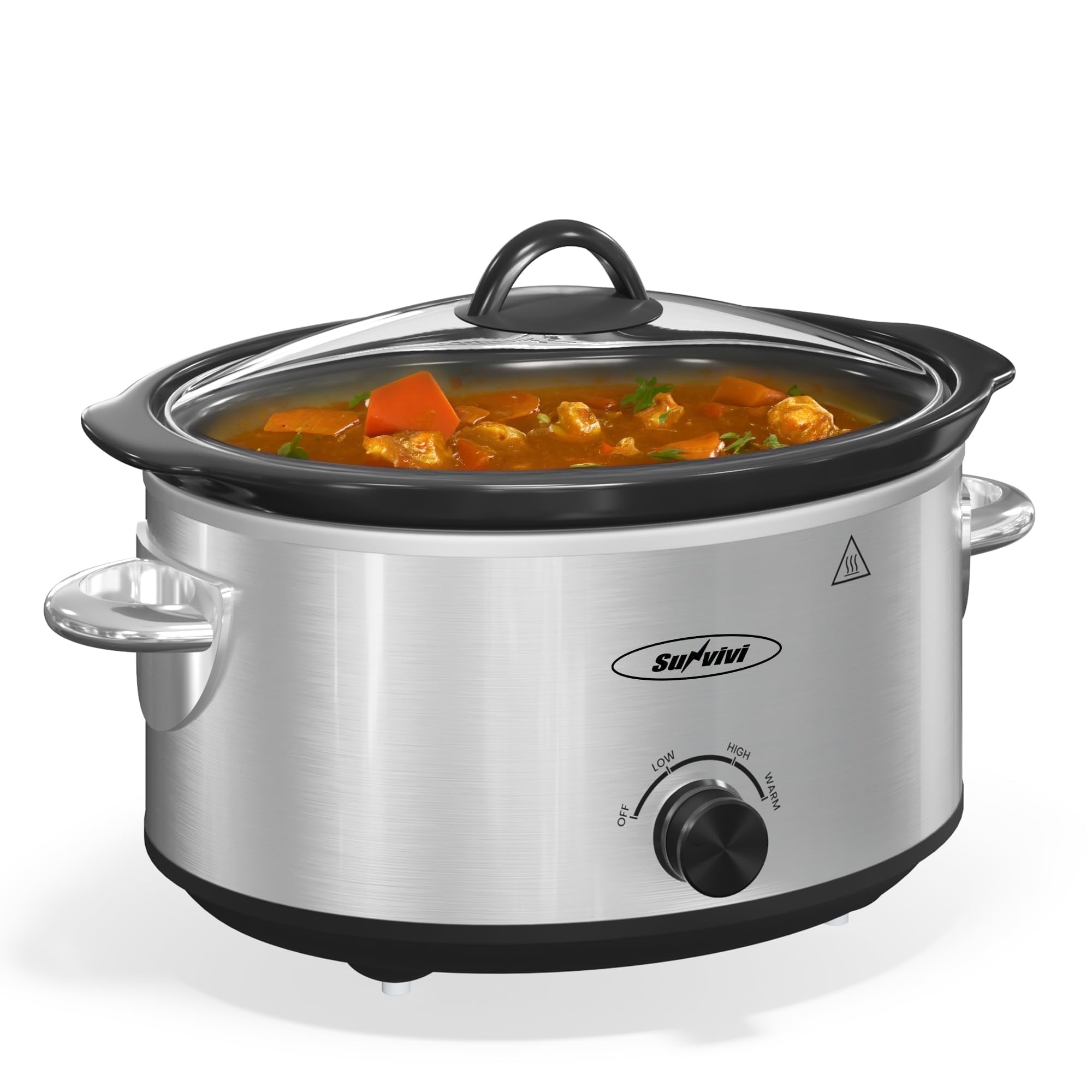 SUNVIVI Small Slow Cooker 4QT, Mini Food Warmer with 3 Heating Settings ...