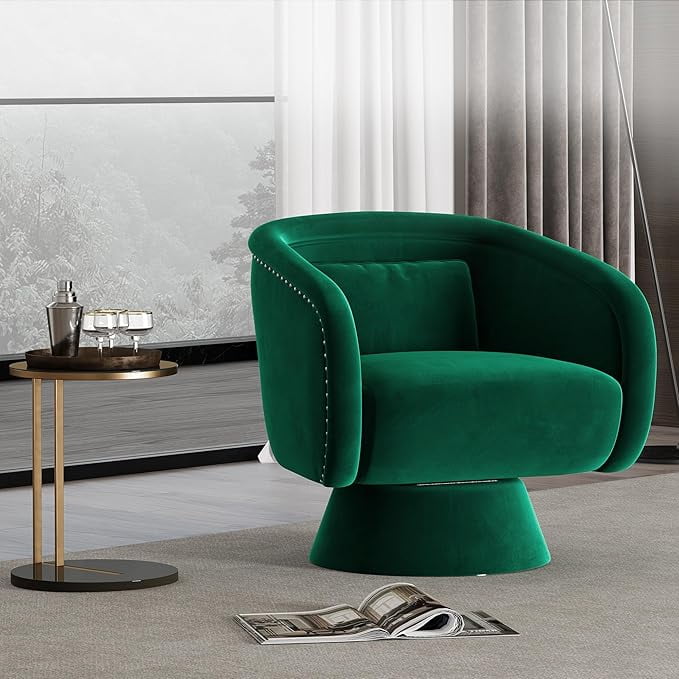 SUNVIVI Swivel Barrel Chair, 360 Degree Swivel Accent Chair, Modern ...