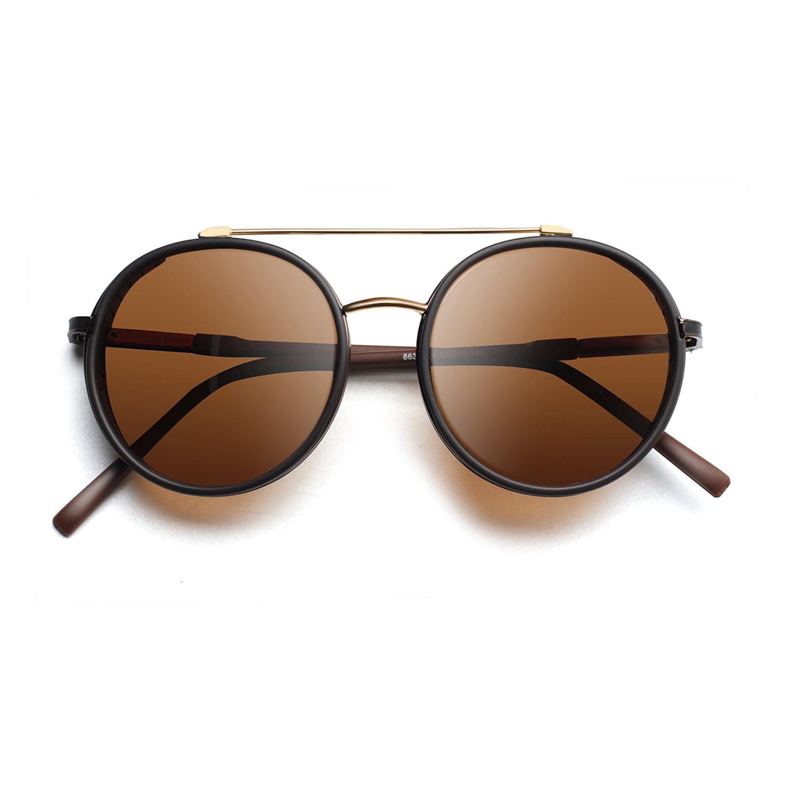 SUNVOES Polarized Sunglasses for Men Women Spring Hinge Round Golden ...