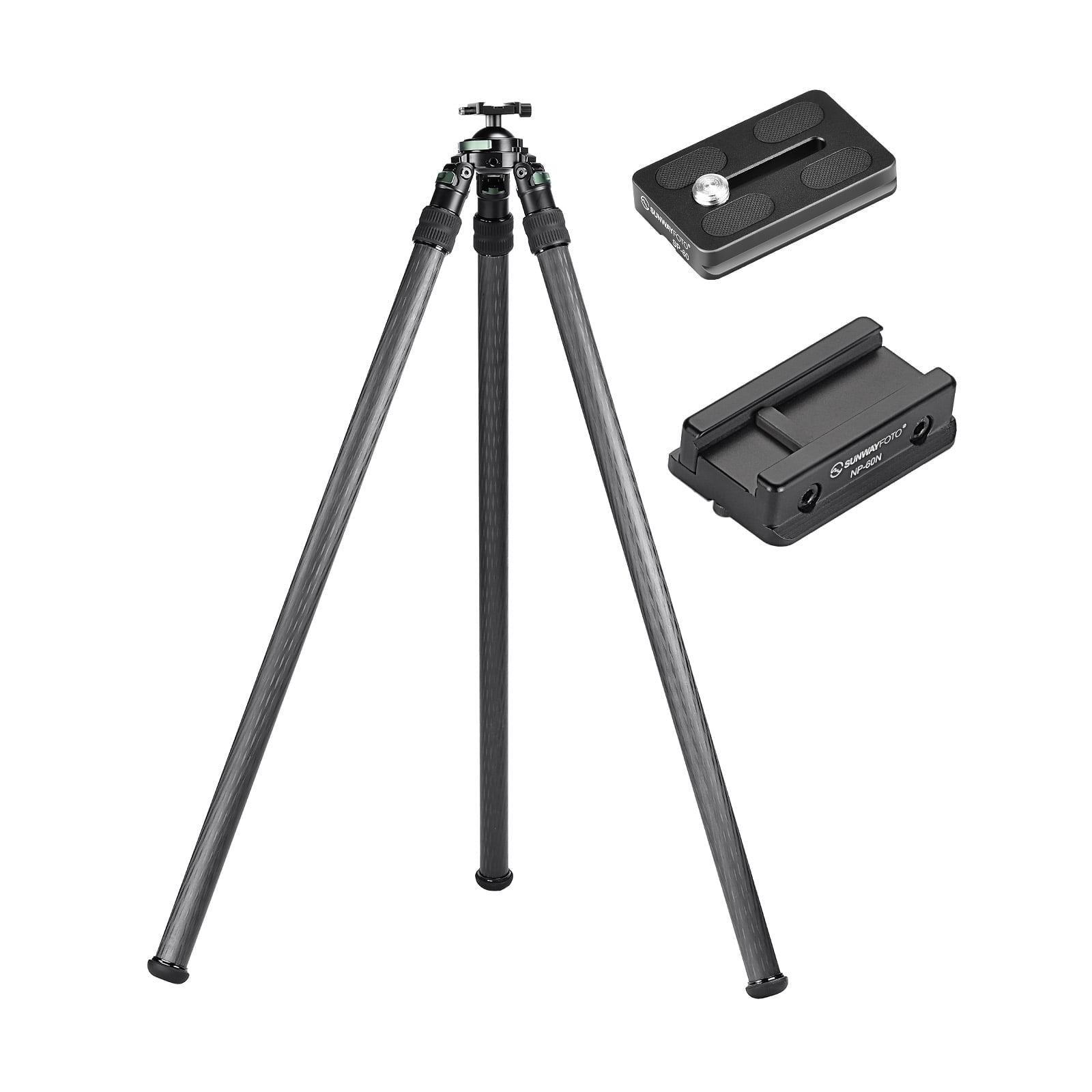 SUNWAYFOTO T4020CSLI-L, 73” Tall Inverted Leg Carbon Fiber Tripod with ...