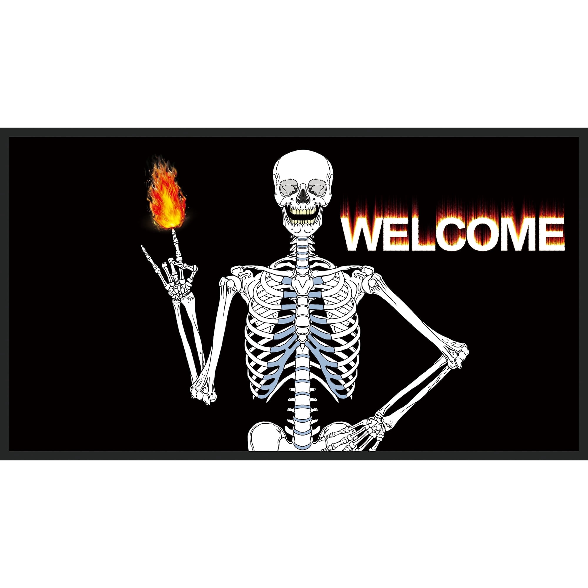 SUNWISHA Halloween Human Skeleton Welcome Non-Slip Mat 17 X 30 Inch ...