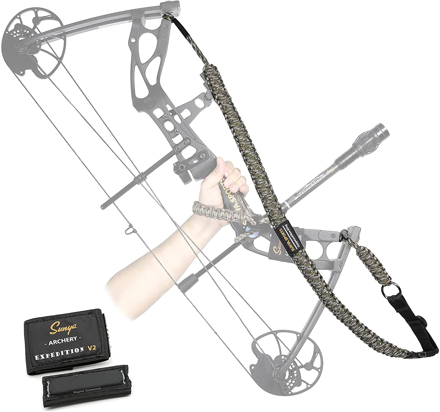 SUNYA Paracord Compound Bow Sling with V2 Upgraded Magnetic Connection ...