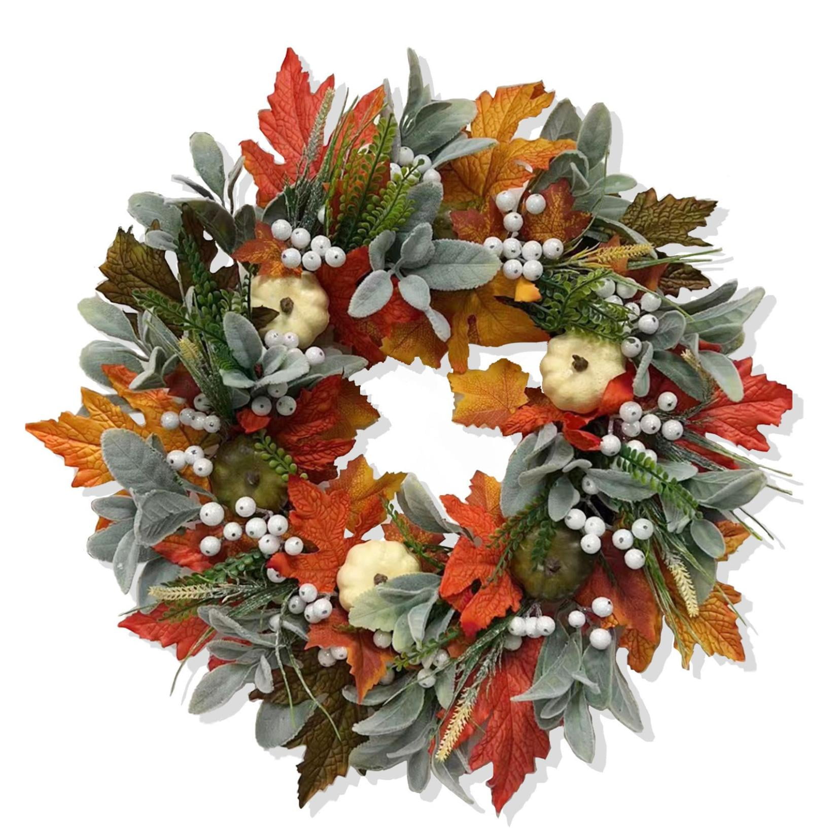 SUNYCUTER Decorative Wreath Pumpkin Wreath Fall Pumpkin Wreath Fall ...