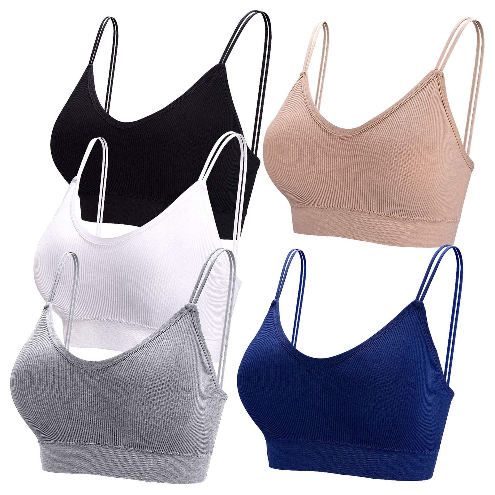 SUNYIWENIP Women Bras Underwear 5 Pack Padded Bandeau With Double ...