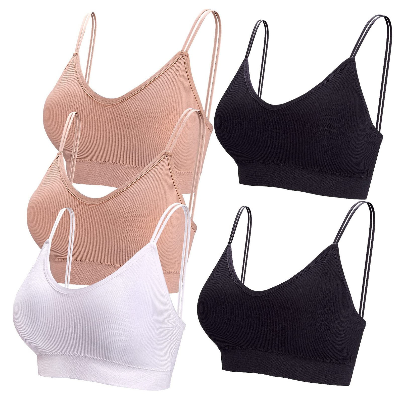 SUNYIWENIP Women Bras Underwear 5 Pack Padded Bandeau With Double ...