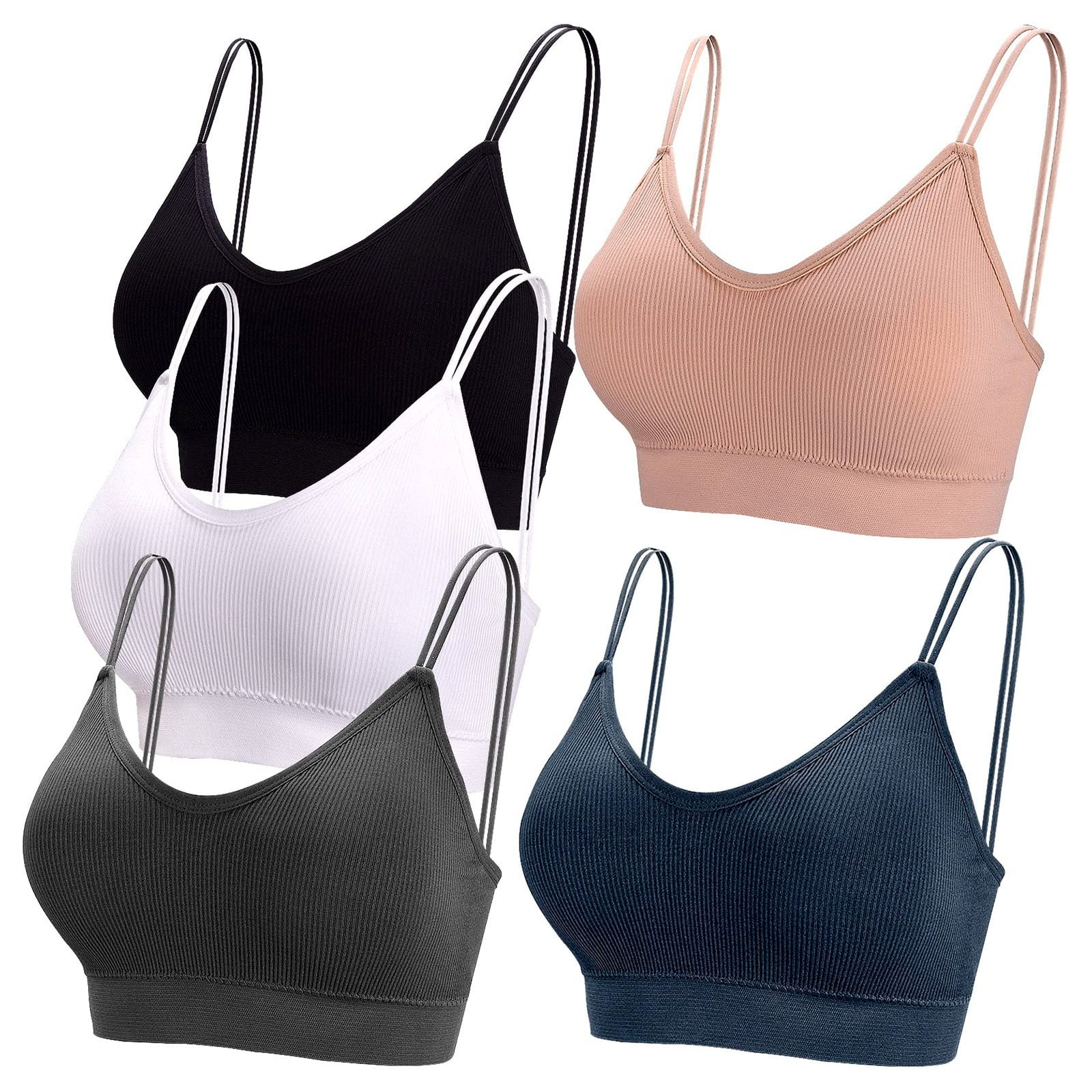 SUNYIWENIP Women Bras Underwear 5 Pack Padded Bandeau With Double ...