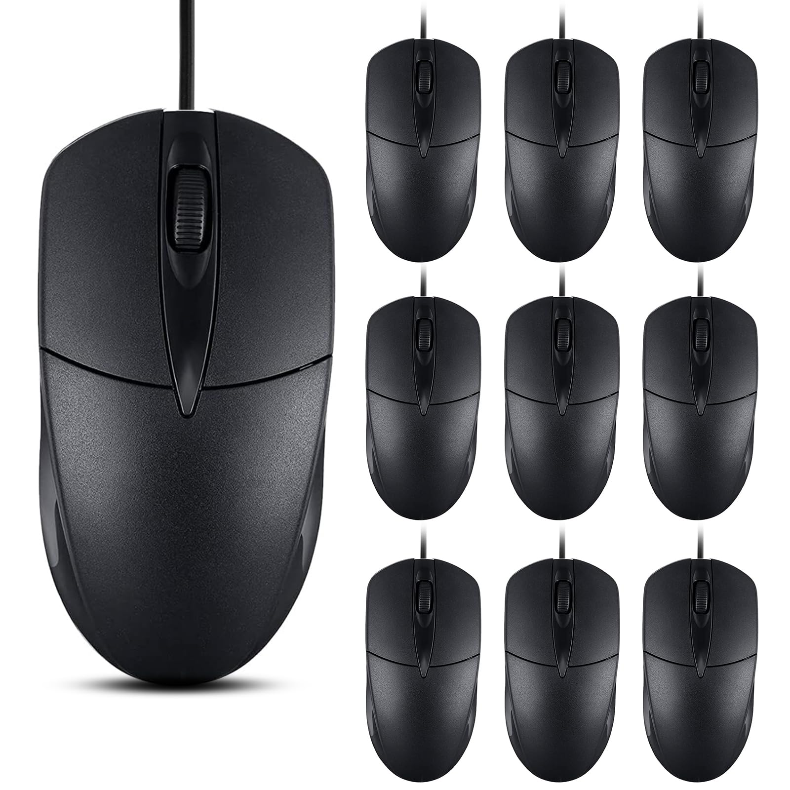SUNYIWJIE 40 PCS Black Wired Computer Mouse Bulk USB 1000 DPI 3 Button ...