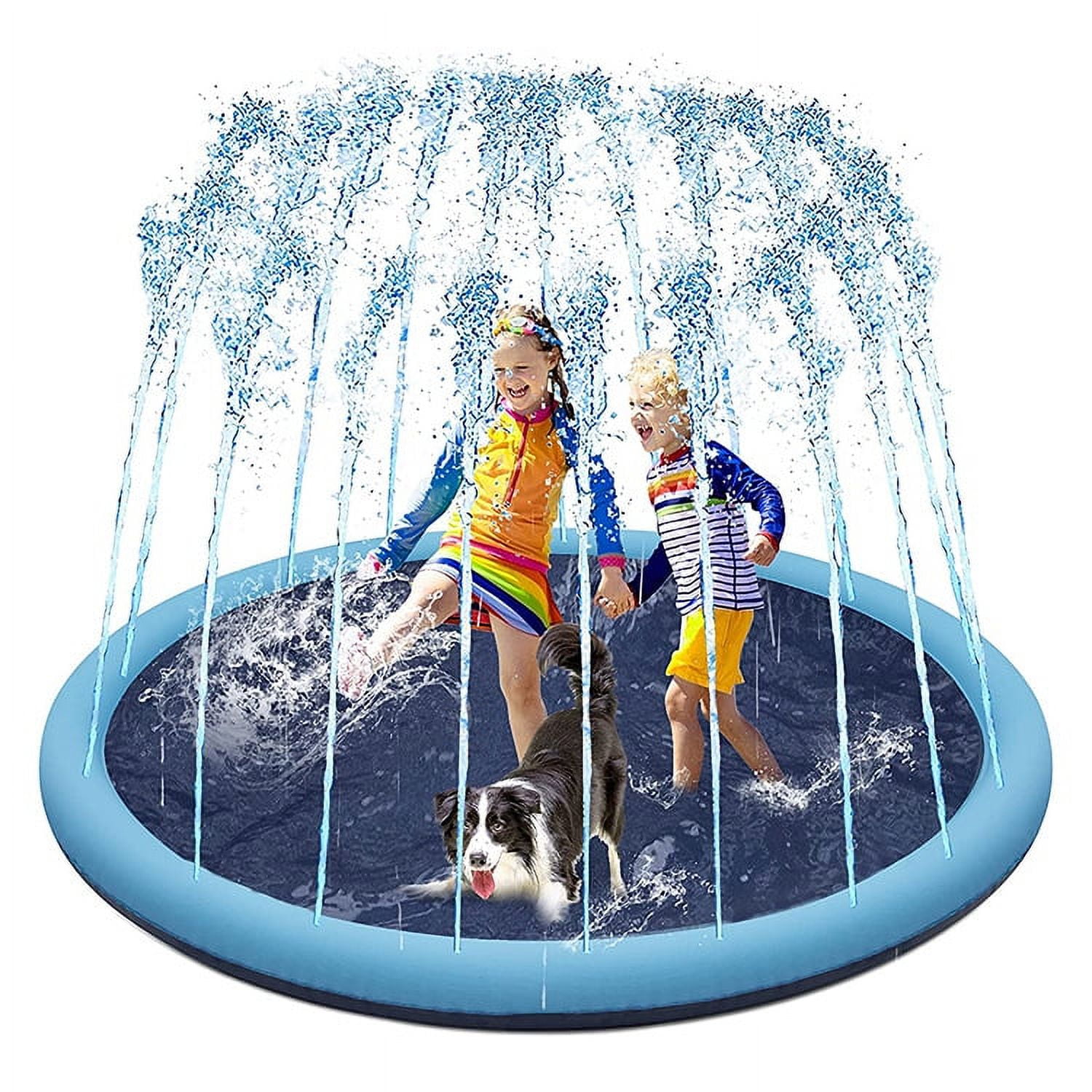 SUNYOK Kids & Dogs Fun Splash Sprinkler Pad - 59" Thicken PVC Water ...