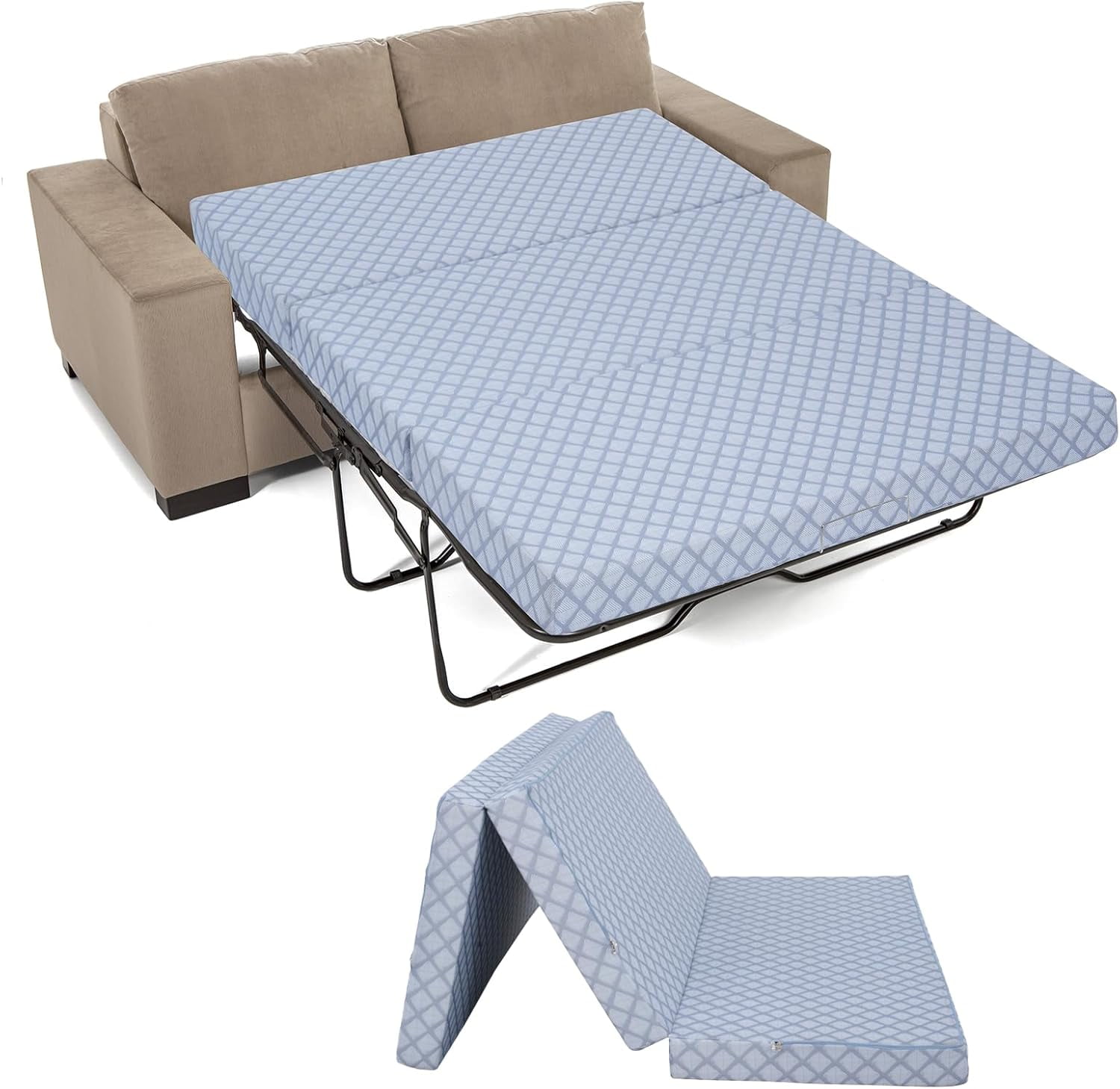 SUNYRISY Foldable Sofa Bed Replacement Mattress Memory Foam 4 inch Pull Out Sofa Couch Bed ...