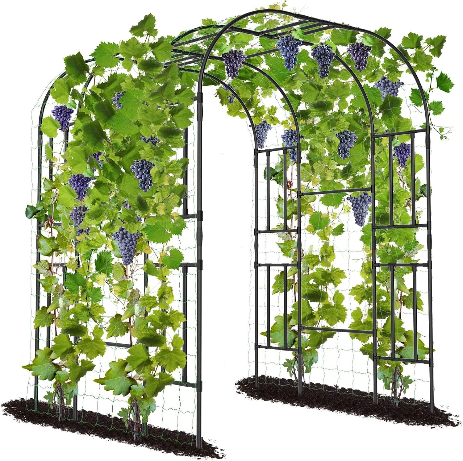 SUNYRISY Garden Arch Trellis, Metal Core Trellis for Climbing Outdoor ...