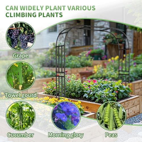 SUNYRISY Garden Arch Trellis, Metal Core Trellis for Climbing Plants ...