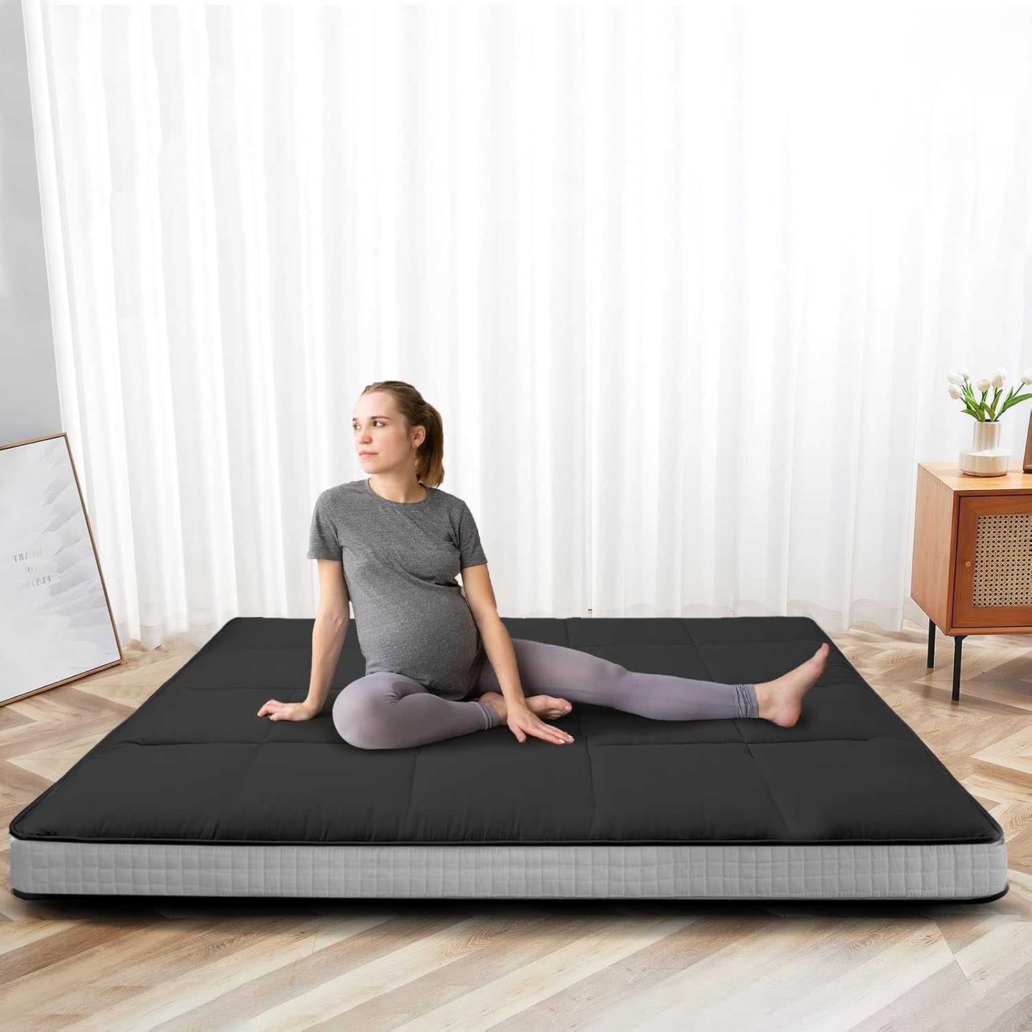 SUNYRISY Japanese Floor Futon Mattress Foldable & Portable Tatami Mat ...