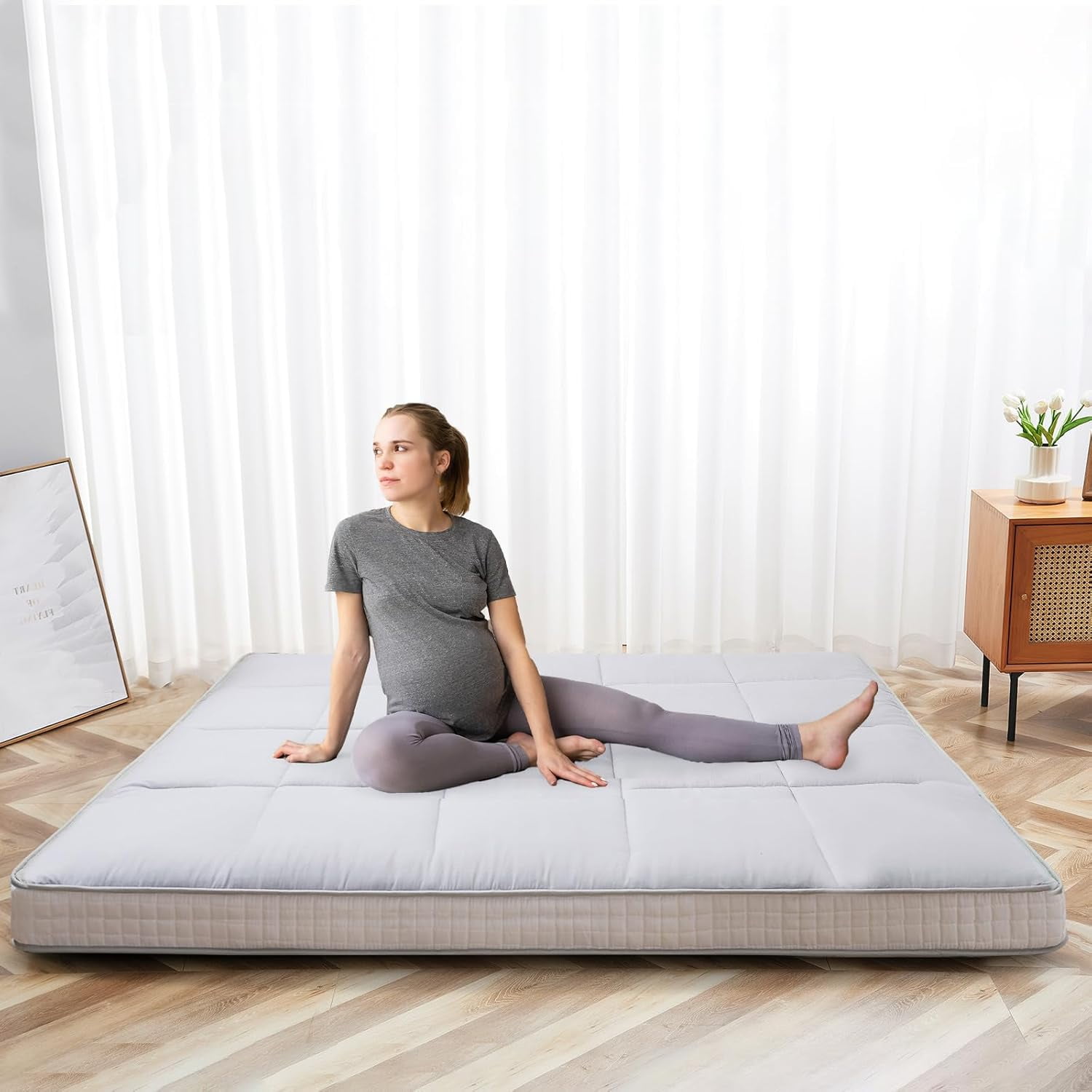 SUNYRISY Japanese Floor Futon Mattress Foldable & Portable Tatami Mat ...