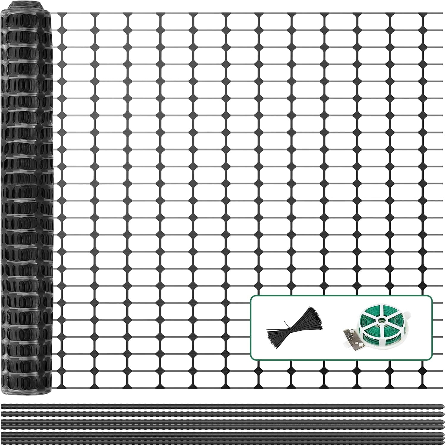 SUNYRISY Plastic Garden Fence Roll, 40in x 164ft Snow Fence with 50 ...