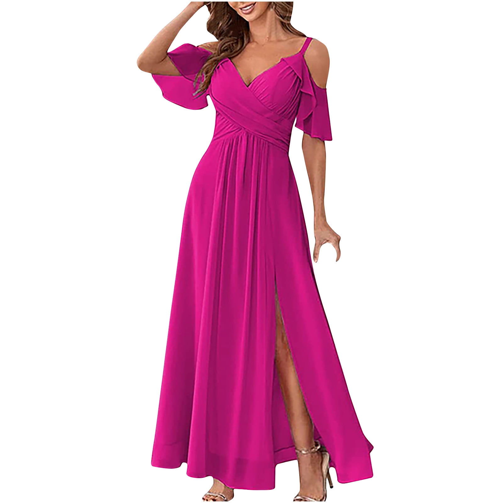 SUNYUAN Womens Dresses Clearance Plus Size Women's Casual Slim Pleated Sleeveless Skew Collor ...