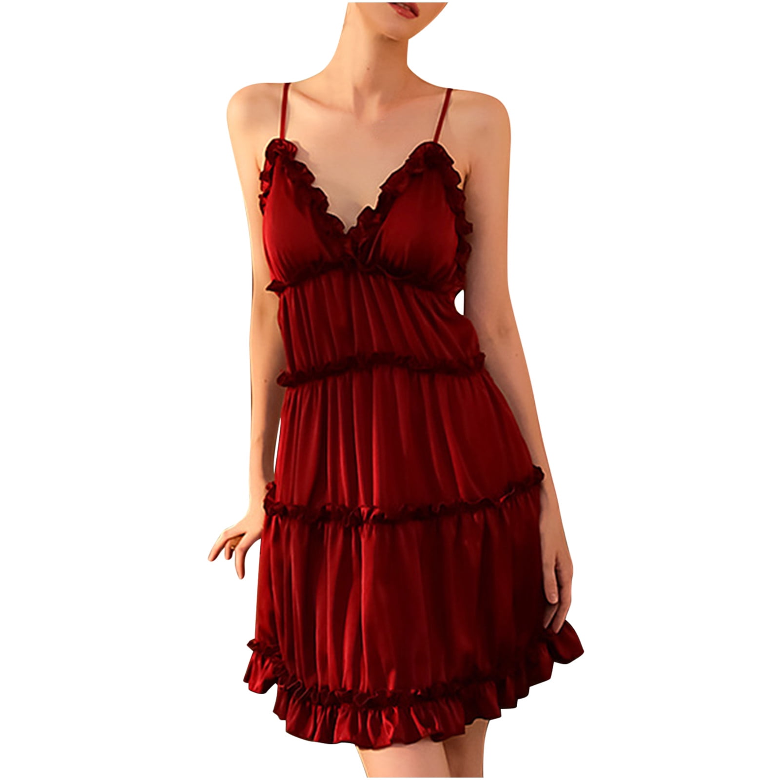 SUNYUAN Womens Dresses Clearance Plus Size Women's Sexy Split Sling ...