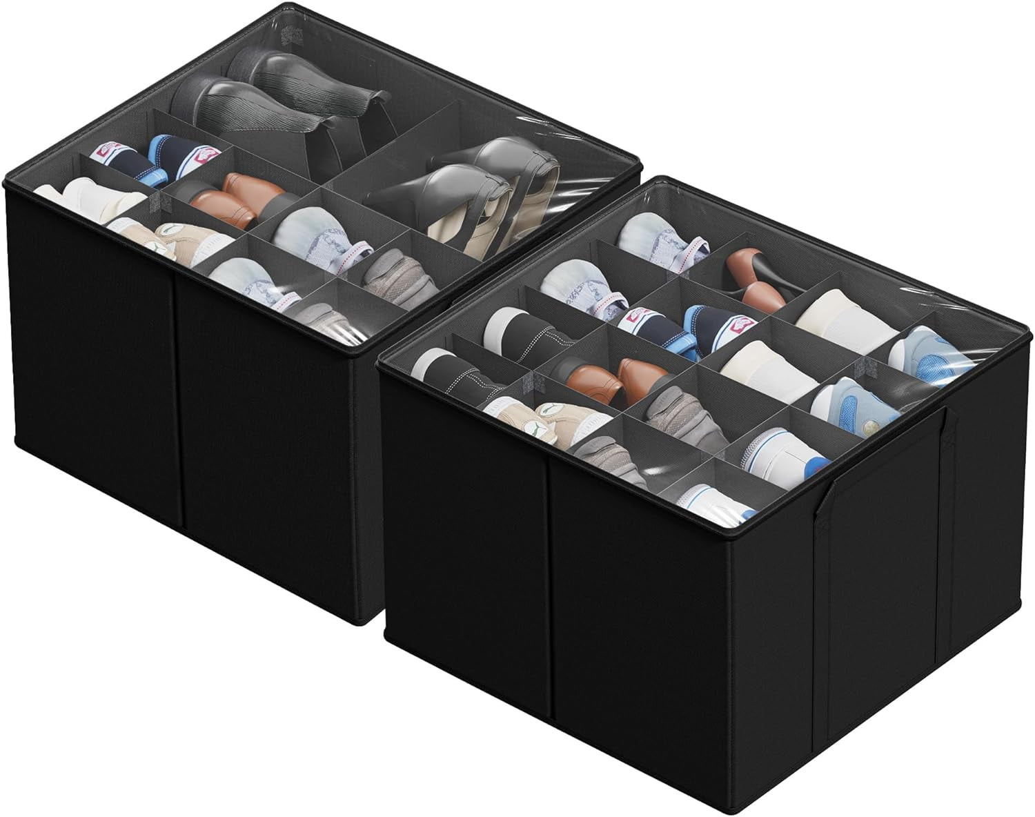 SUOCO 2 Pack Shoe Organizer for Closet, Fits up to 32 Pairs, Small ...