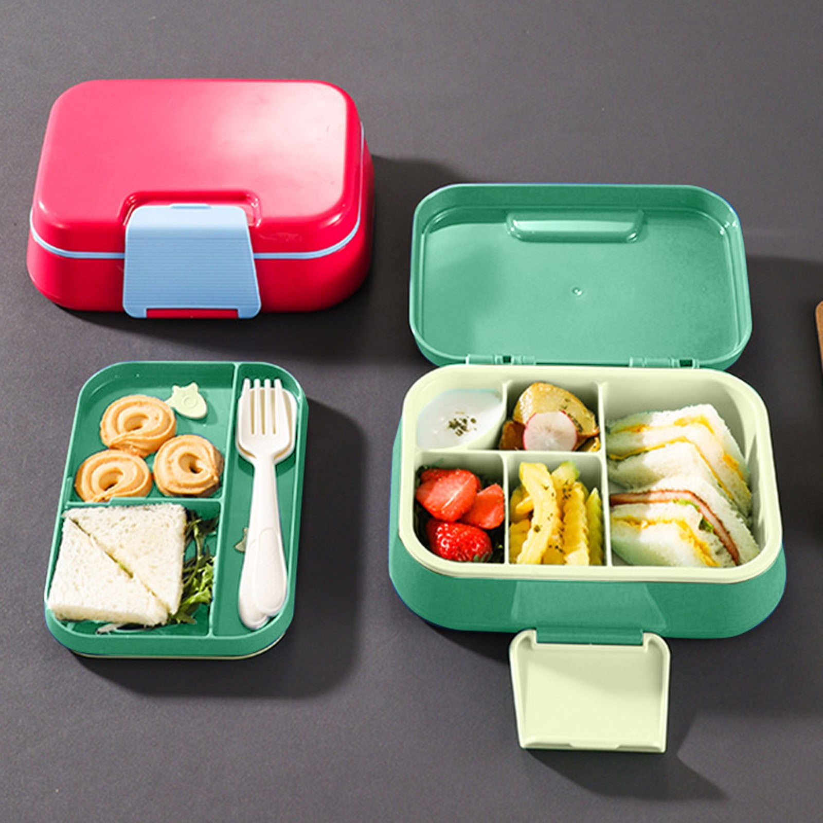 SUOKL Bento Box Lunch Box For Lunch Container With 5 Compartments Leak ...