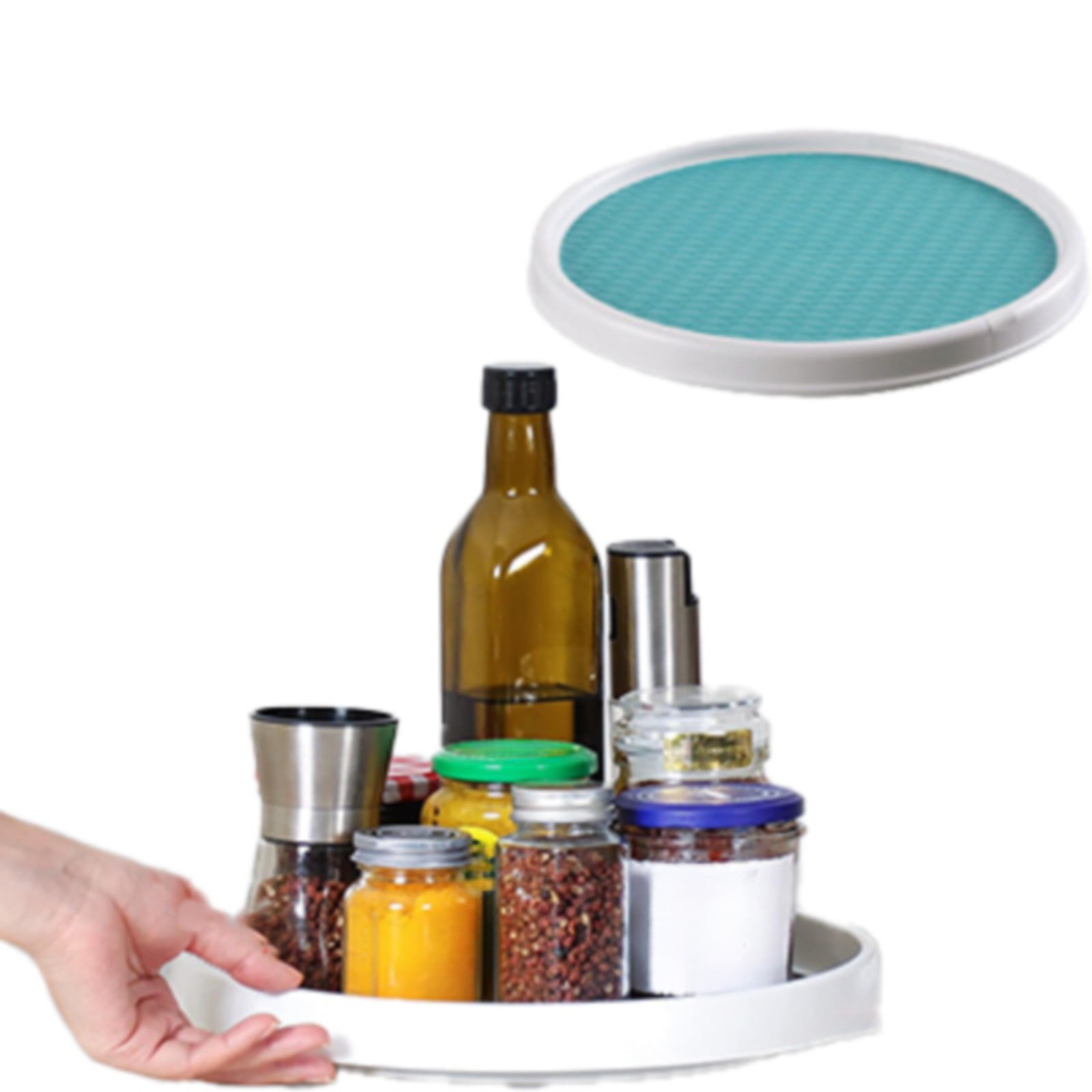 SUOKL Condiment Containers 12 Inch Non Turntable Lazy Organizer Rack ...