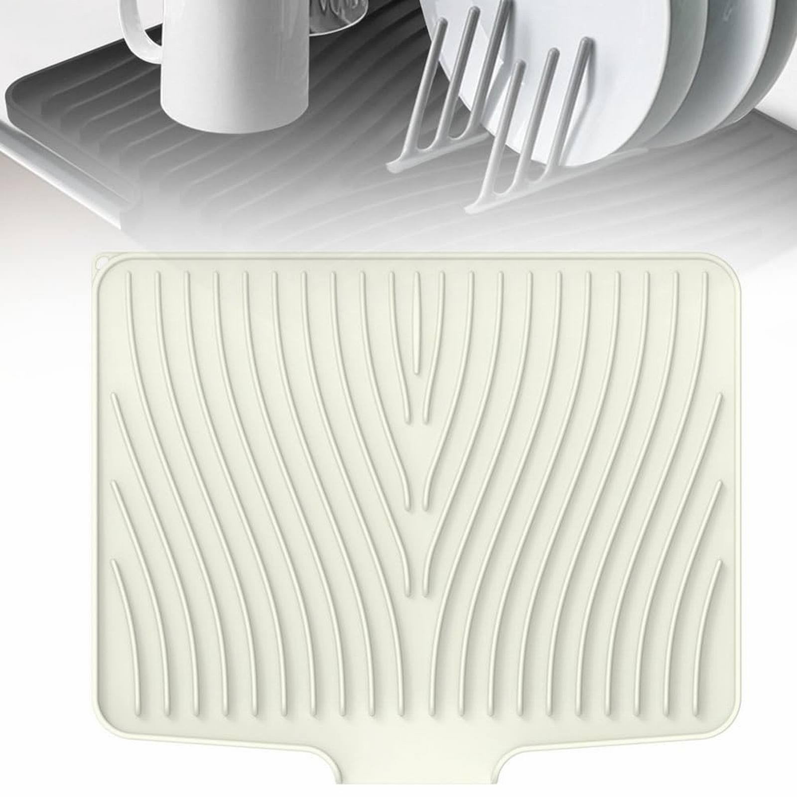 YINGSINK Silicone Dish Drying Mat featuring a Built-in Drain Lip ...