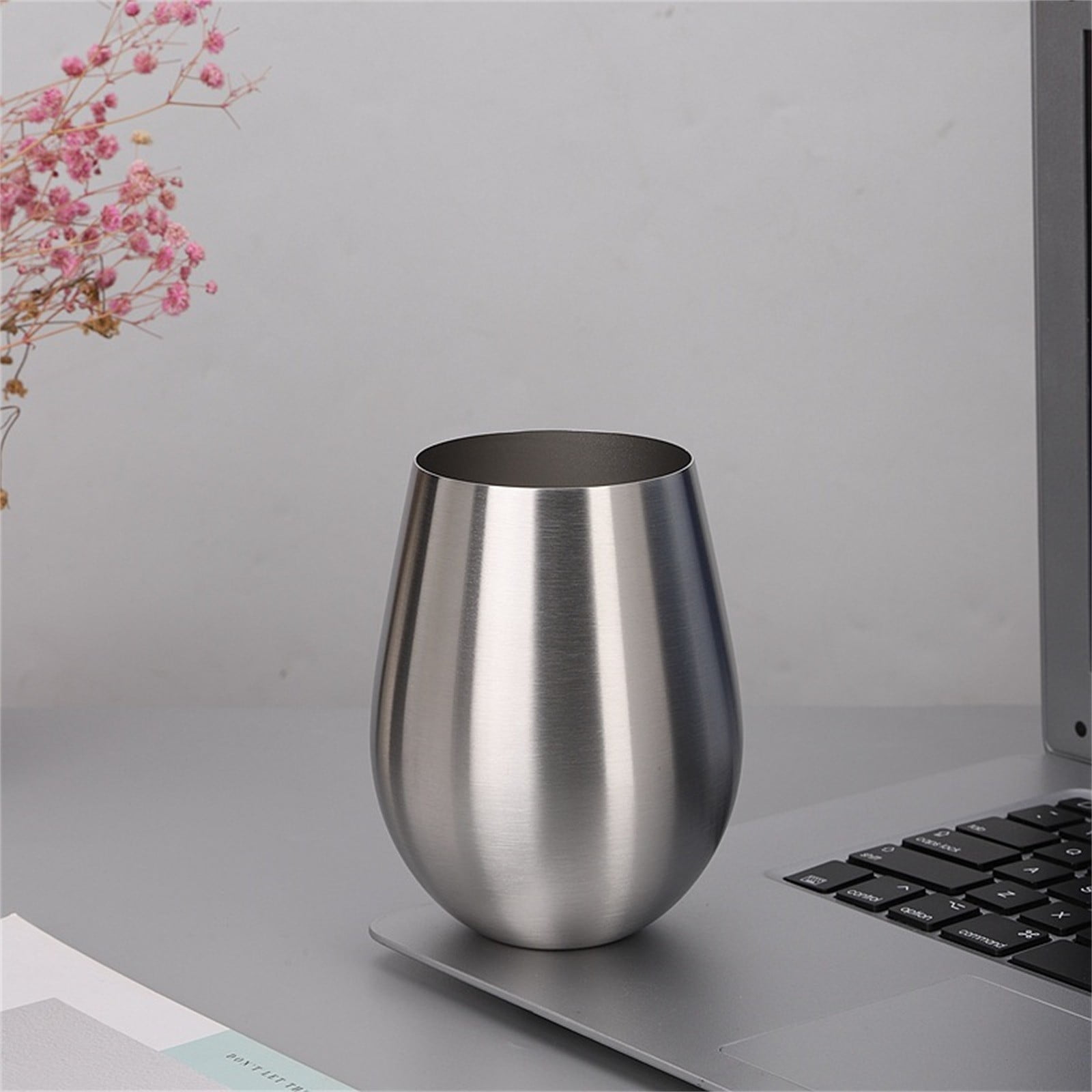 SUOKL Stainless Steel Wine Glass 18OZ Stemless Glasses - Unbreakable ...