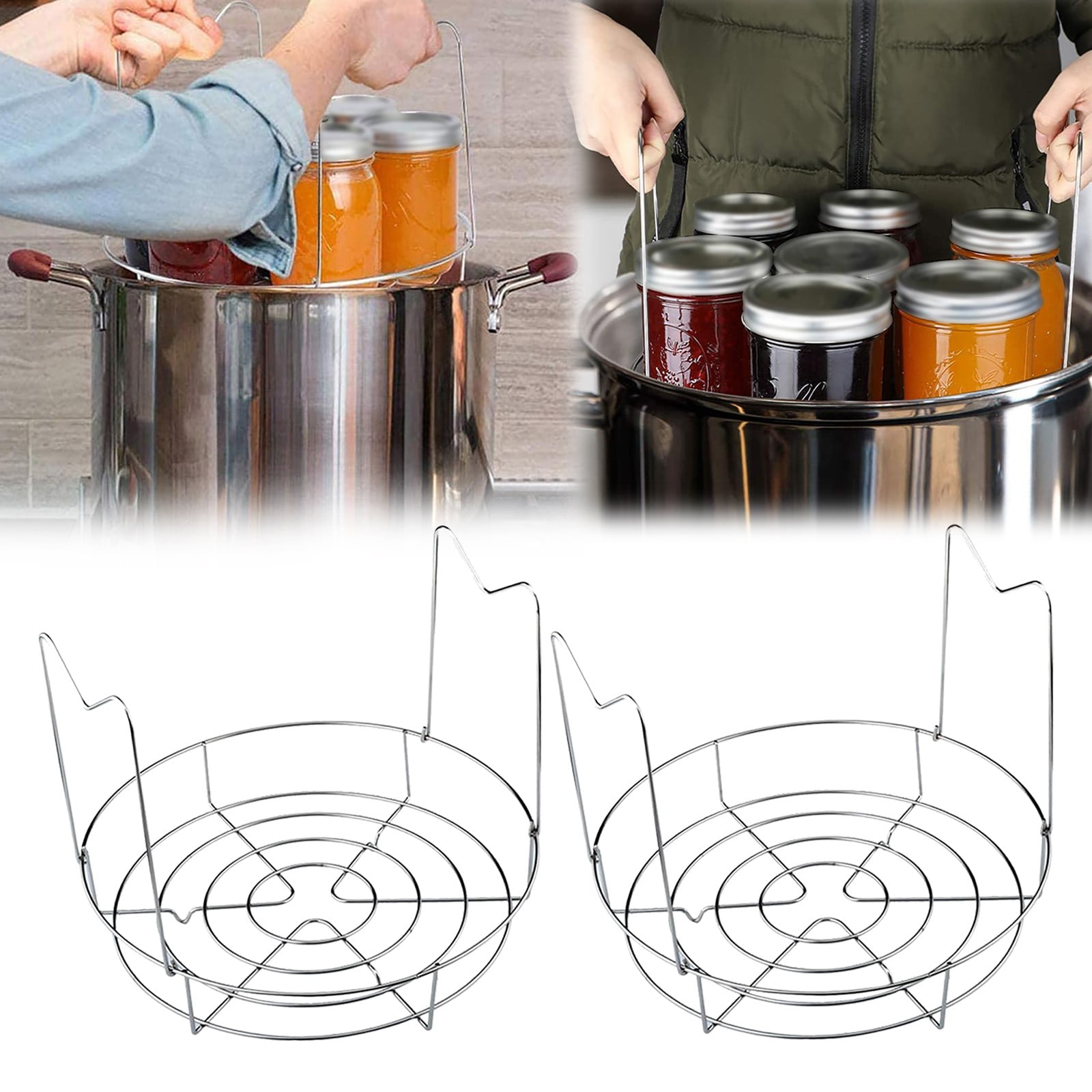 SUOKL Storage Shelves 2pcs Canning Rack Stainless Steamer Canning Jar ...