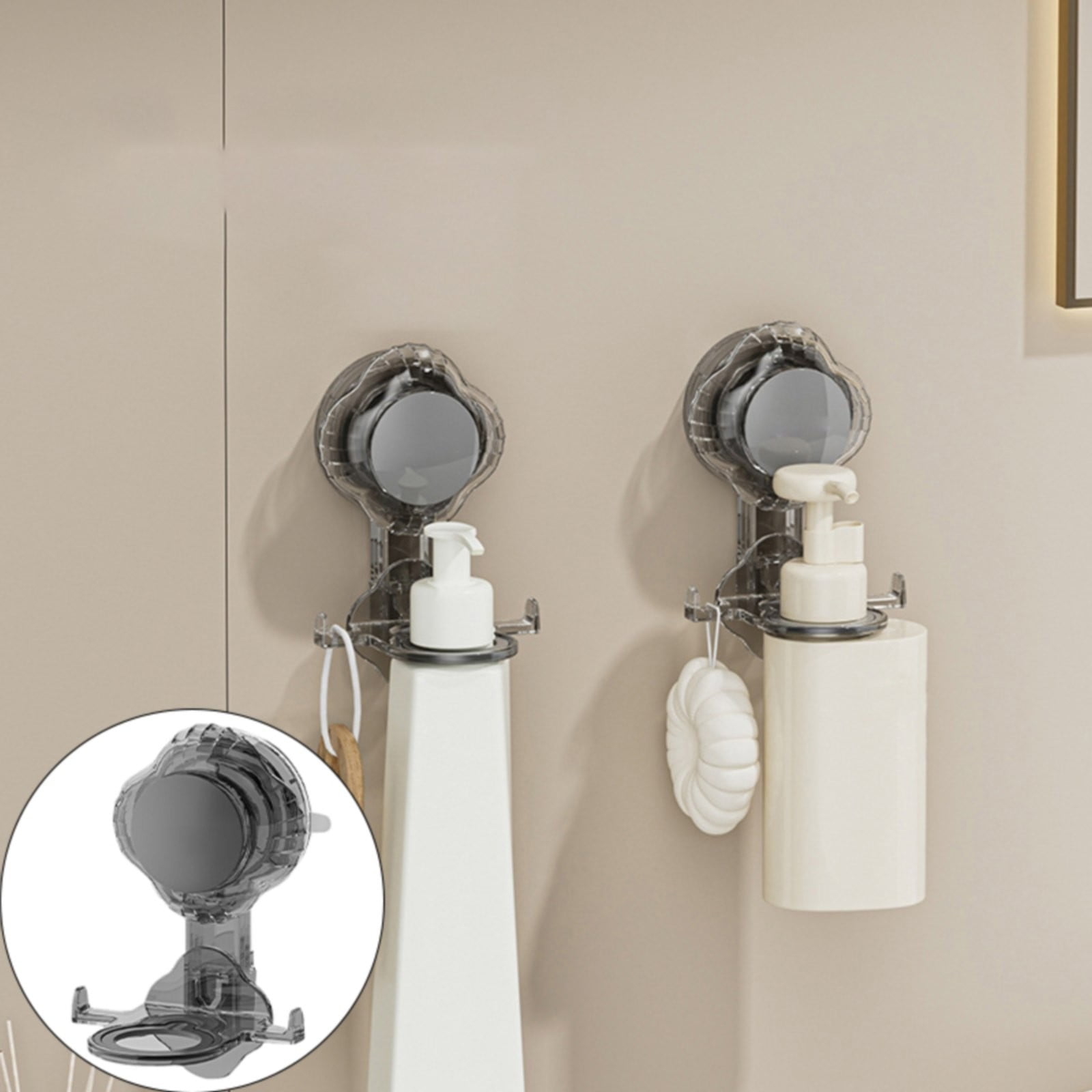 SUOKL Storage Shelves Bathroom Suction Cup Bottle Holder Shower Suction ...