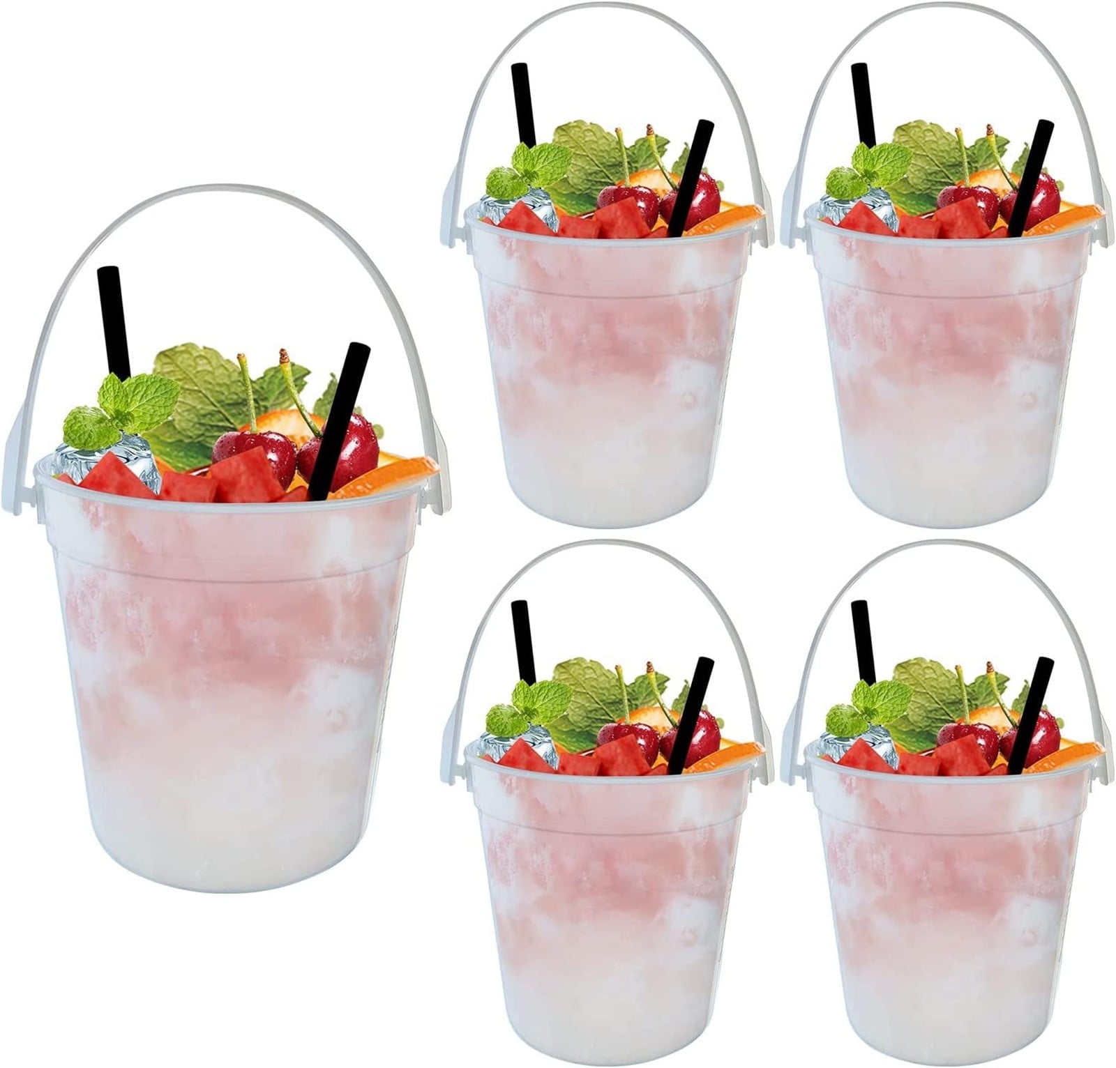 SUOKL Wheat Straw Unbreakable Cups 5PACK Plastic Cocktail Buckets For ...