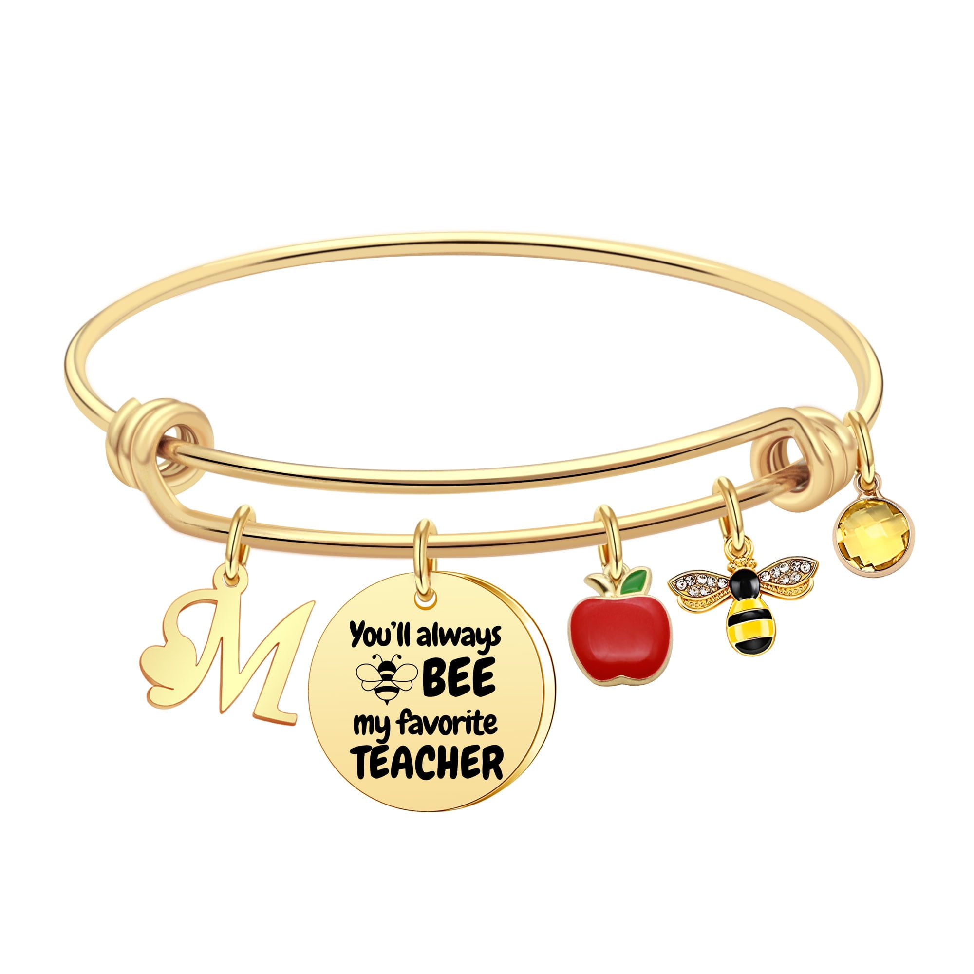 SUONIE Teacher Appreciation Gifts for Women Teacher Initial Bracelet ...