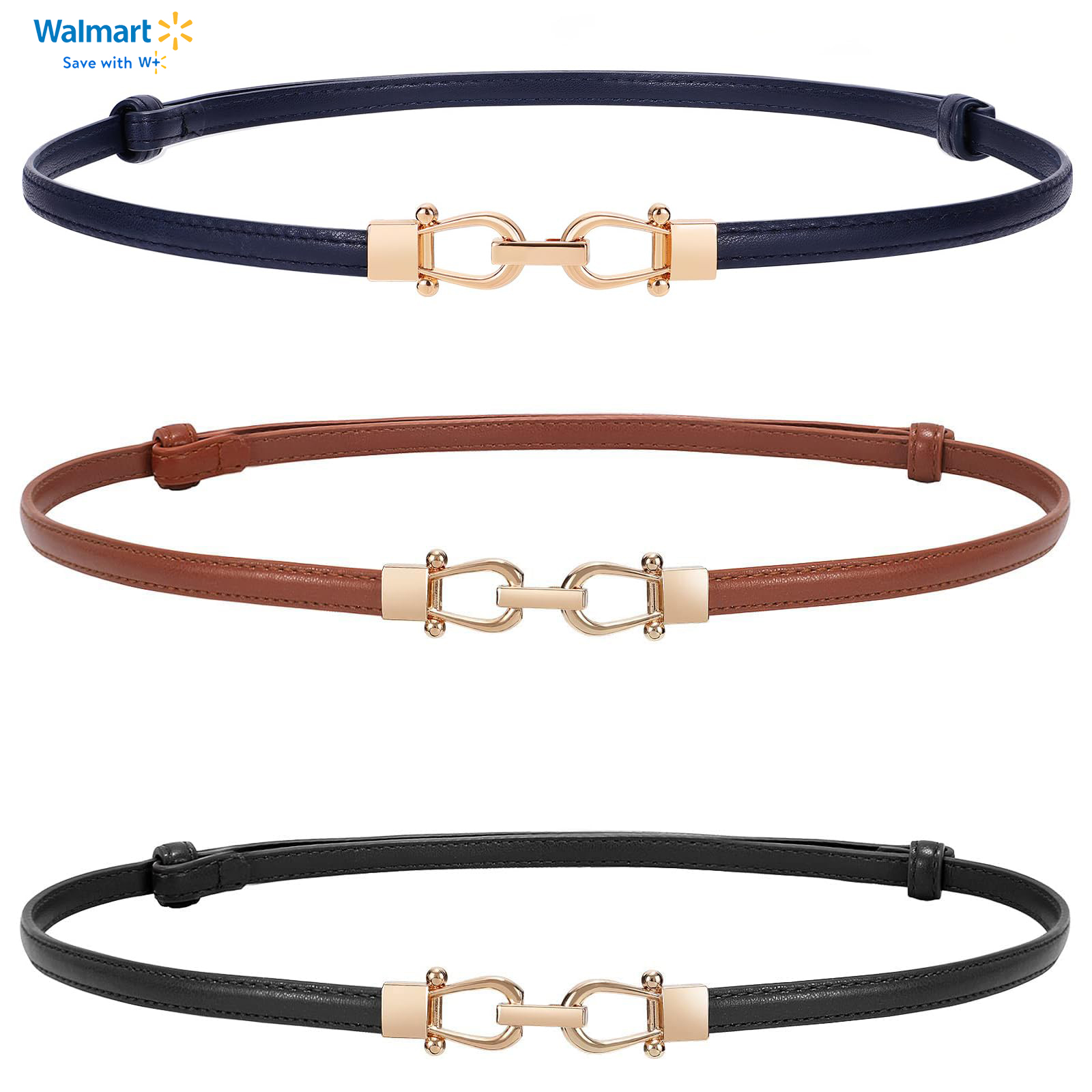 Women Double Grommet Belt PU Leather Punk Aesthetic Belt for Women ...