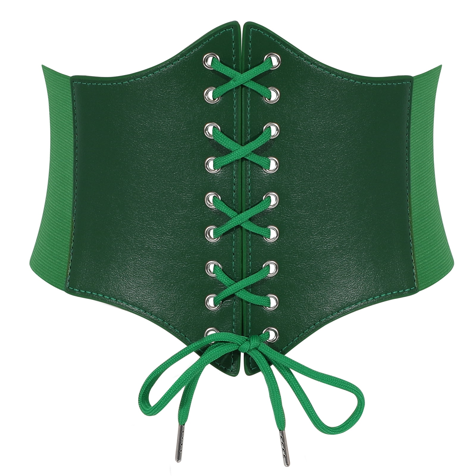 Suosdey Black Corset Belt For Women Vintage Lace Up Elastic Waist Belt