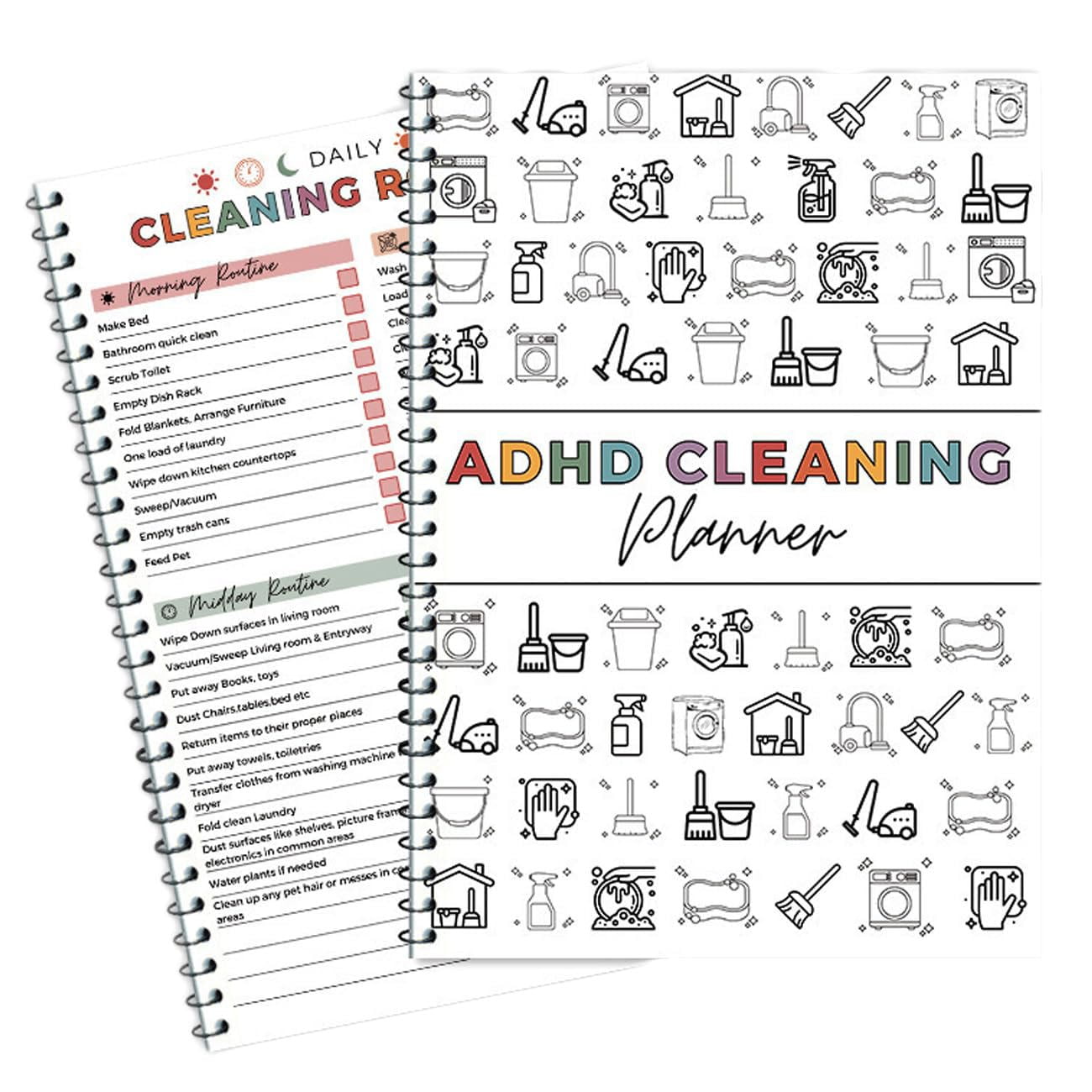 SUOSDEY Cleaning Planner Schedule Checklist Notebook, ADHD Daily Weekly ...
