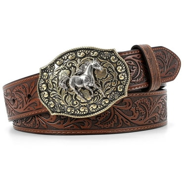 WHIPPY Western Belts for Men Women Genuine Leather Cowboy Cowgirl Belt ...
