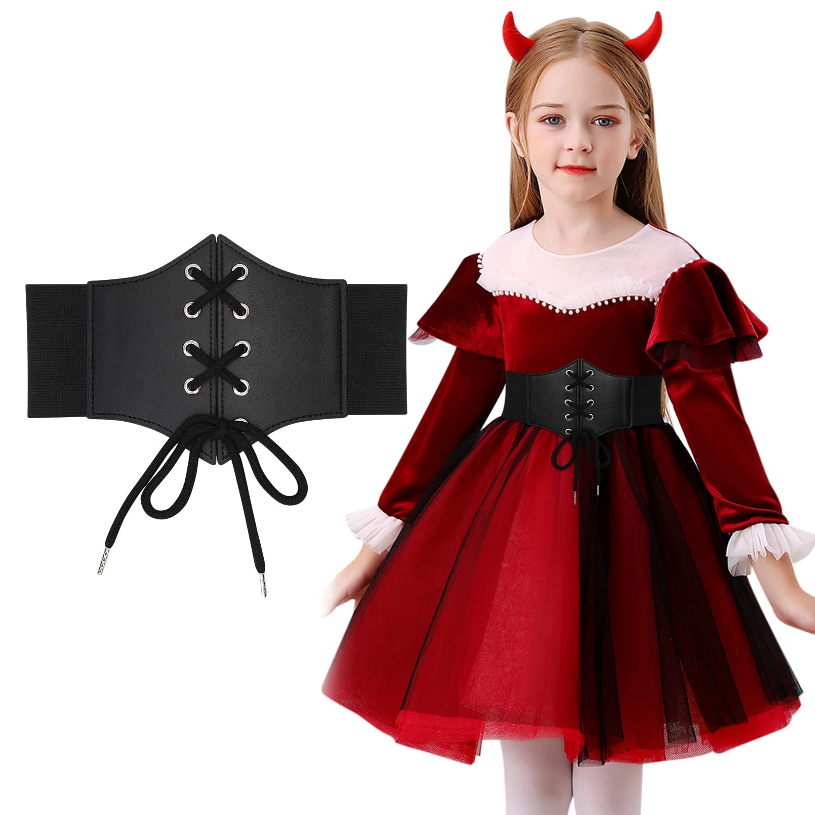 SUOSDEY Girls Corset Belt,Lace-up Kids Elastic Wide Belt for Dresses ...