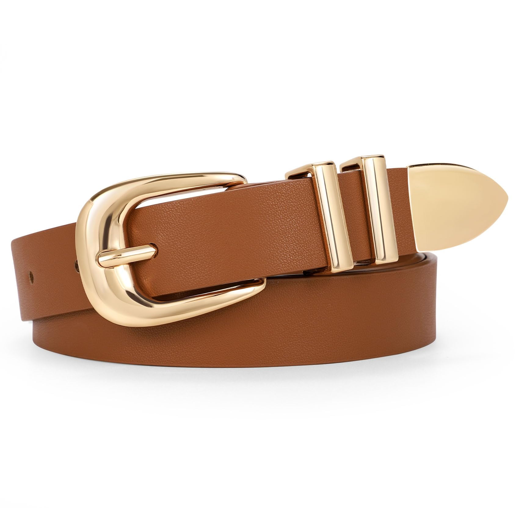 SUOSDEY Ladies Leather Belt Fashion Women Belts for Jeans with Gold ...