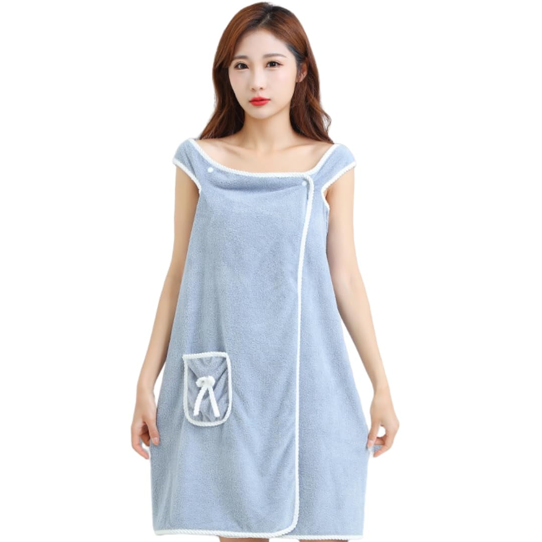 SUOSDEY Microfibe Women's Shower Robe Spa Bath Towel Wrap Velvet ...