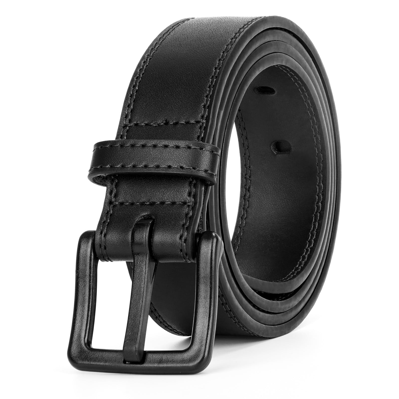 SUOSDEY Nickle Free Leather Belts for Men Black Belts for Jeans with ...