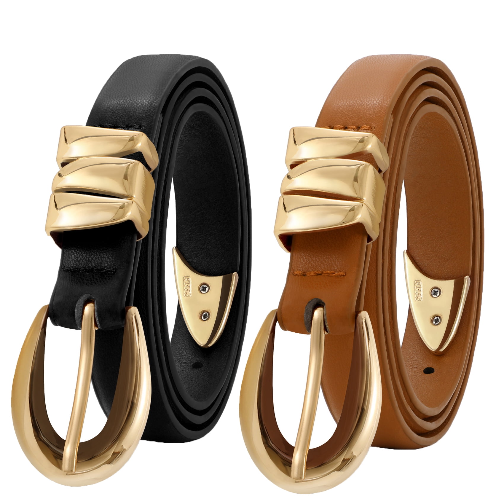SUOSDEY Plus Size Ladies Leather Belt Women's Skinny Belts for Jeans ...