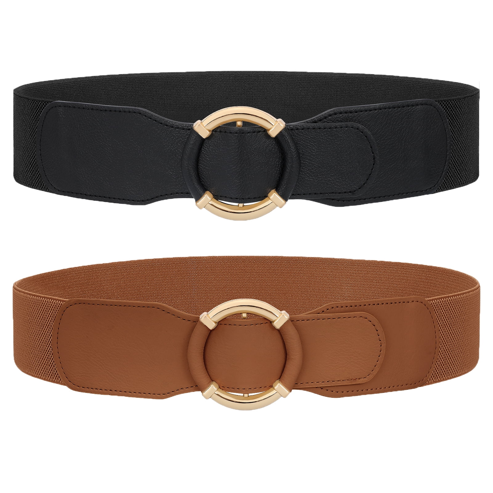 SUOSDEY Plus size Women Elastic Wide Waist Belt，Ladies Skinny Stretch ...