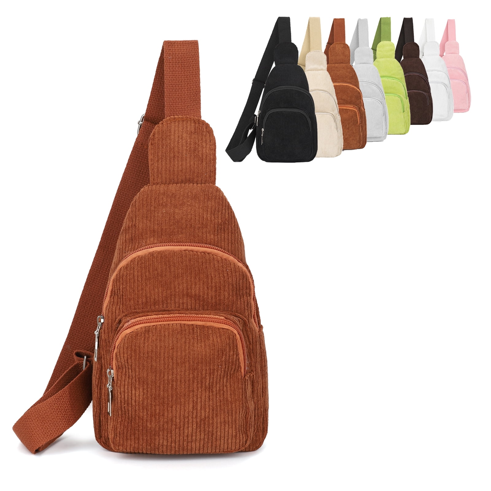 SUOSDEY Small Sling Bag for Women Corduroy Crossbody Sling Backpack ...