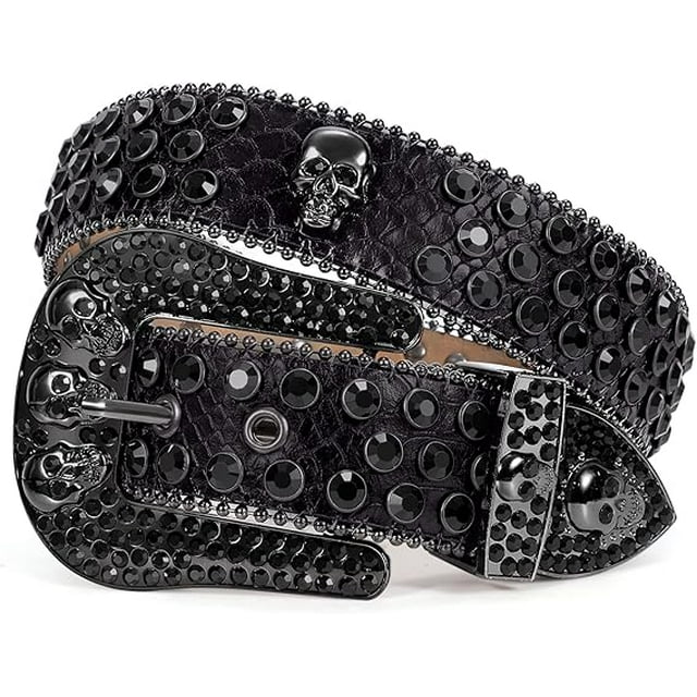 SUOSDEY Sparkly Rhinestone Belt for Women Men Western Cowgirl Cowboy ...