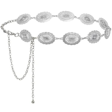 Women Concho Chain Belt Western Cowgirl Turquoise Metal Chain Belt for ...